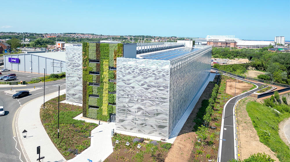 Maple complete fin facade and louvre installation at Stafford College
